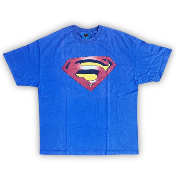 Vintage | Shirts | Vintage Dc Comics Superman Blue Graphic Tee ...